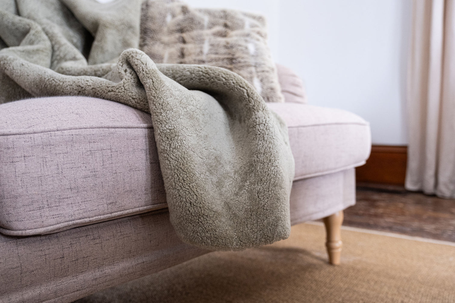 Naturally Hypo-Allergenic Sheepskin Throw Blanket from 3' to 6' Length ...