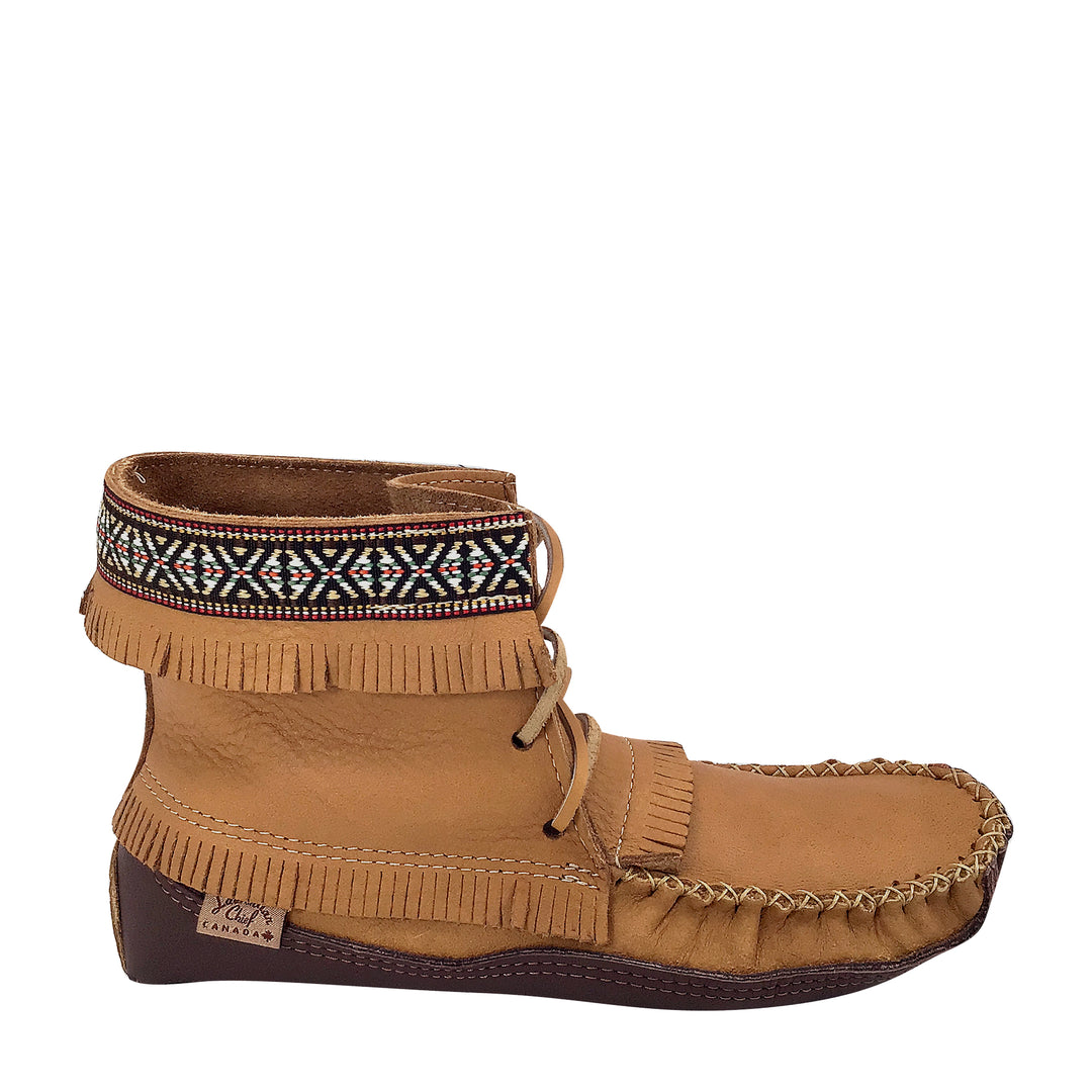 Men's Ankle Moccasin Boots with Native Indian Braid for Earthing ...